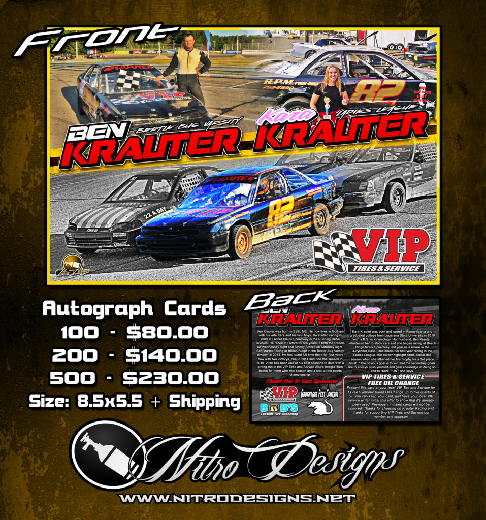 Ben Krauter Autograph Cards - Nitro Designs