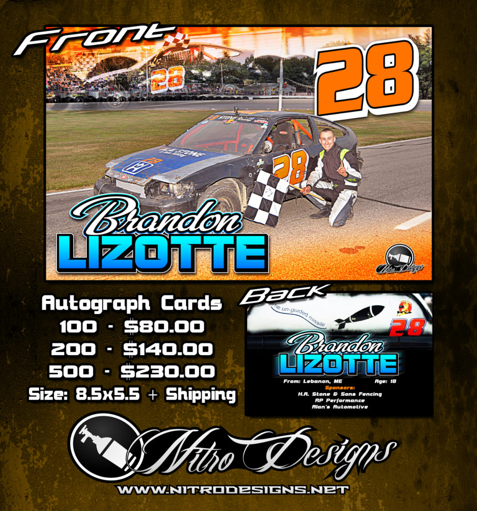 Brandon Lizotte Autograph Cards - Nitro Designs