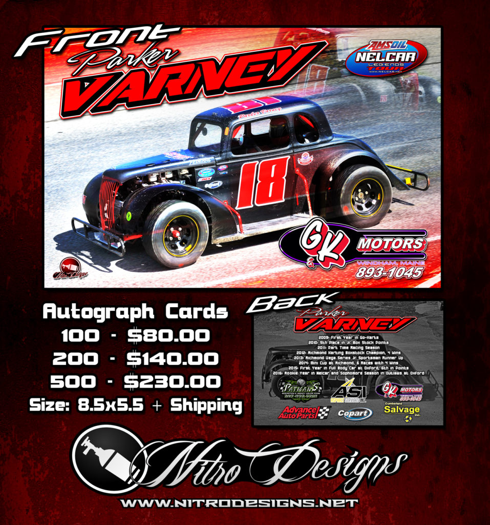 Parker Varney Autograph Cards - Nitro Designs