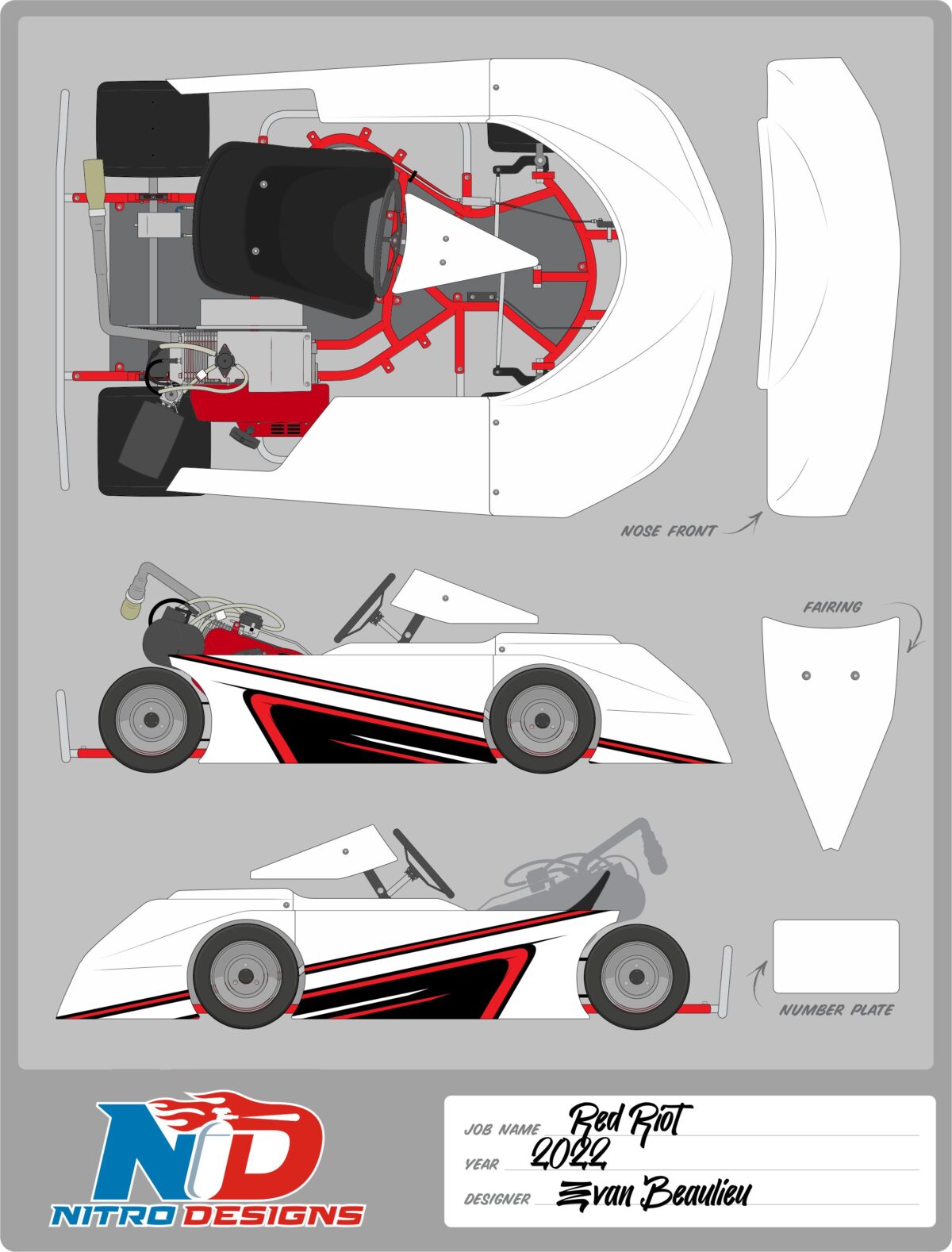 Red Riot - Kart Wrap - Nitro Designs