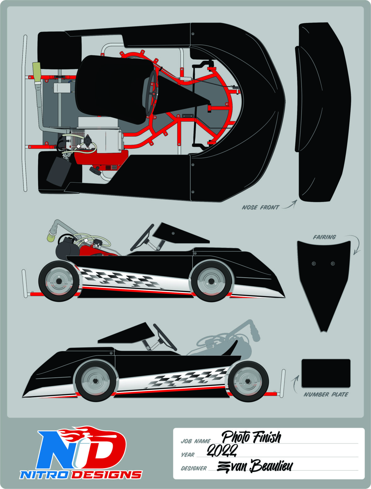 Photo Finish - Kart Wrap - Nitro Designs
