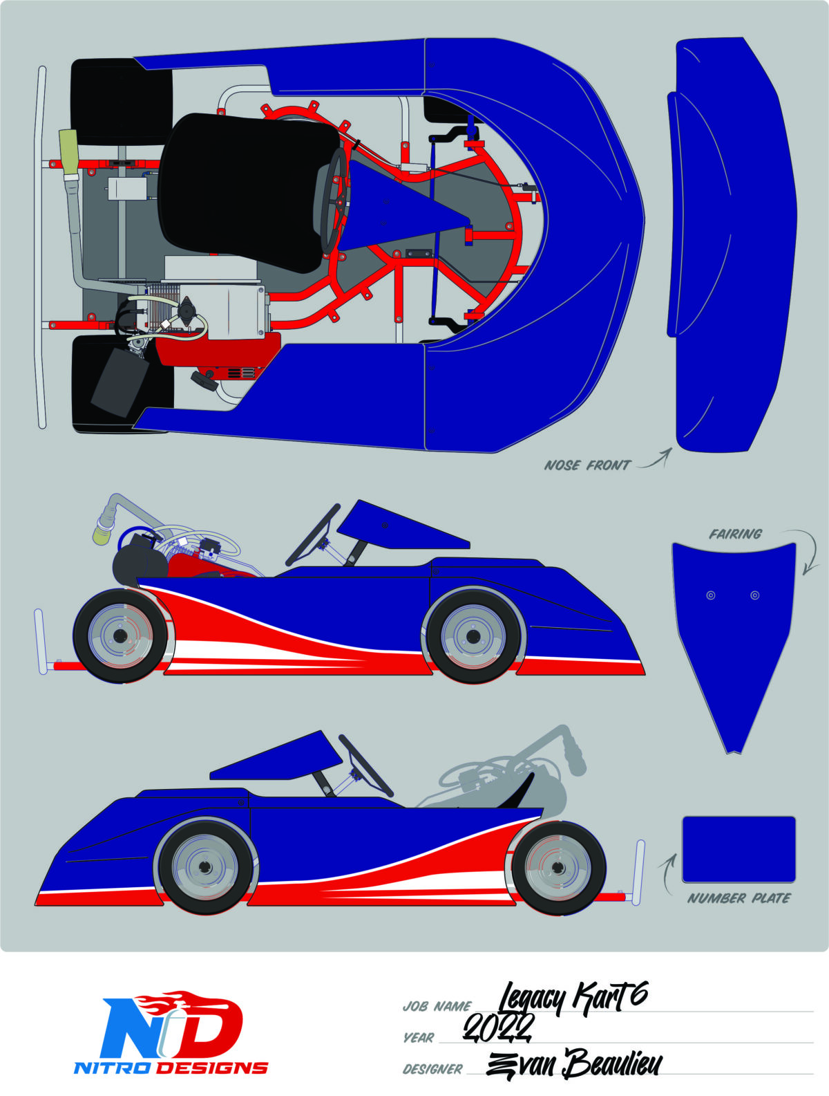 Legacy Kart 6 - Kart Wrap - Nitro Designs